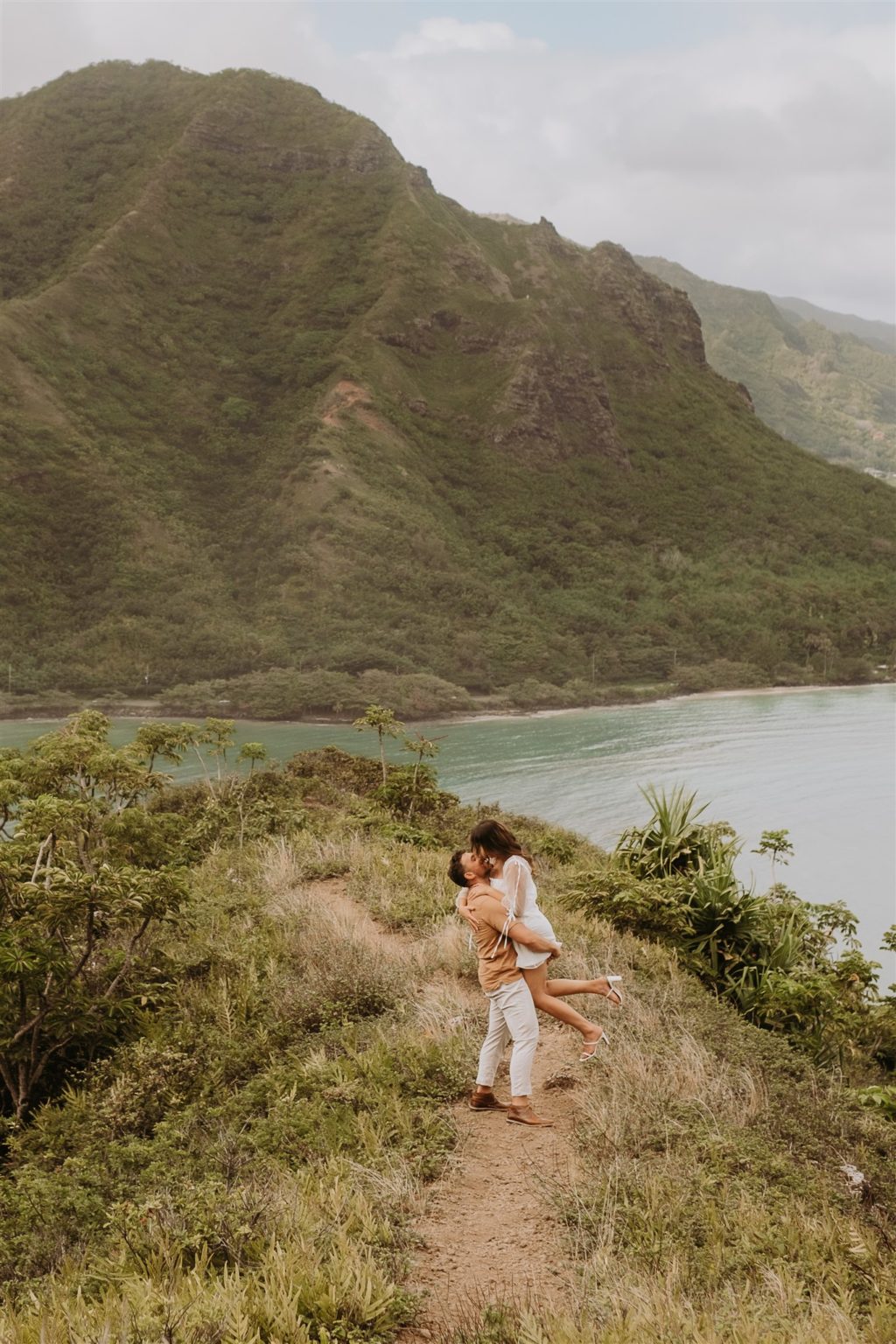 Crouching Lion, Oahu Adventure Engagement Photos