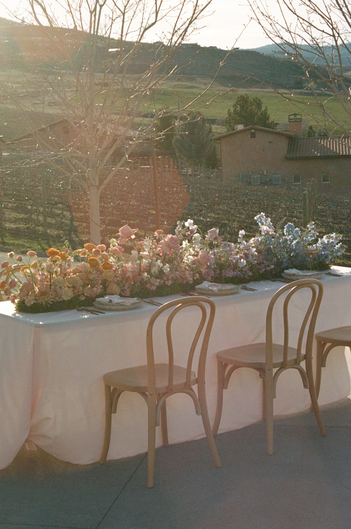 Larc Hill Vineyard Wedding | A + R Colorful Floral Styled Shoot