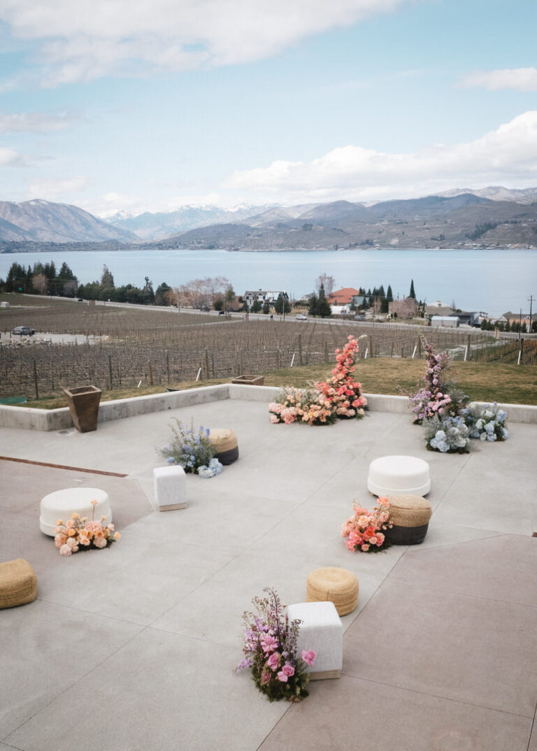 Larc Hill Vineyard Wedding | A + R Colorful Floral Styled Shoot