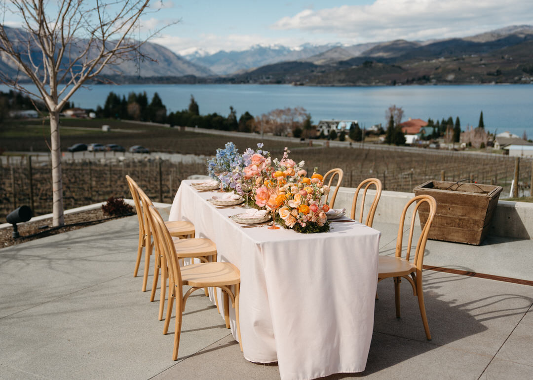 Larc Hill Vineyard Wedding | A + R Colorful Floral Styled Shoot