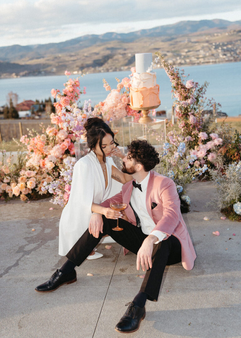 Larc Hill Vineyard Wedding | A + R Colorful Floral Styled Shoot